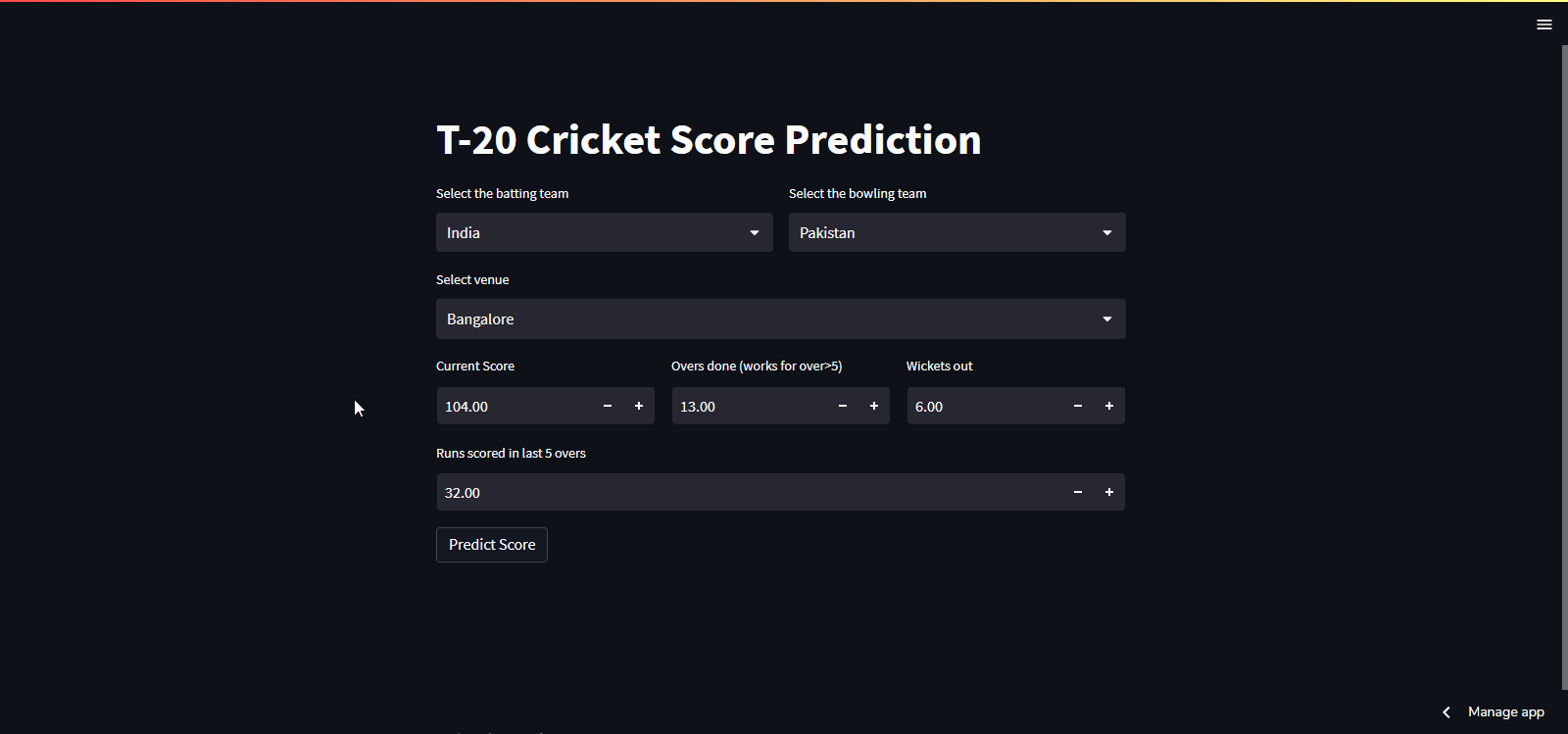 GitHub - aayush-dhattarwal/t20-cricket-score-prediction: T20 Cricket ...