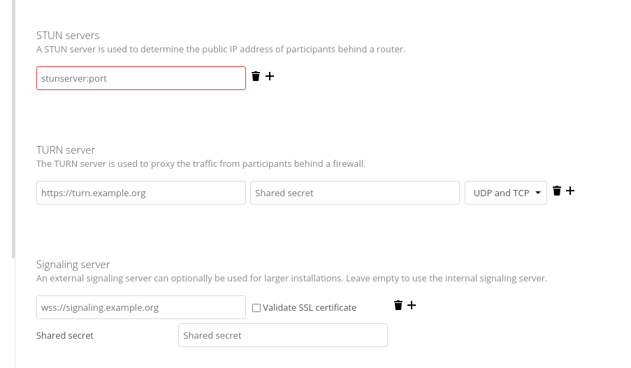 Talk settings: cannot remove/clear STUN server input field in the settings · Issue #642 ...