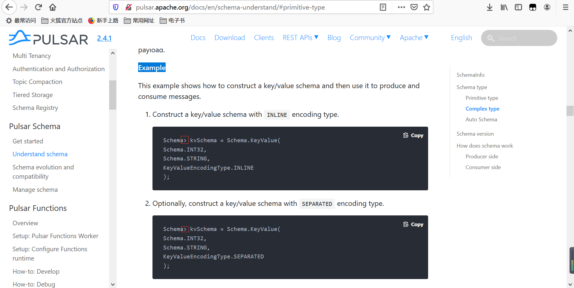 [docs] The example code does not display correctly · Issue #5808 · apache/pulsar · GitHub