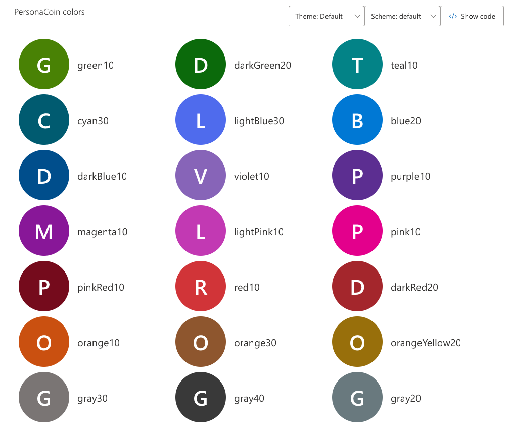 Fabric 7.0: Persona fluent colors updates by Vitalius1 · Pull Request ...