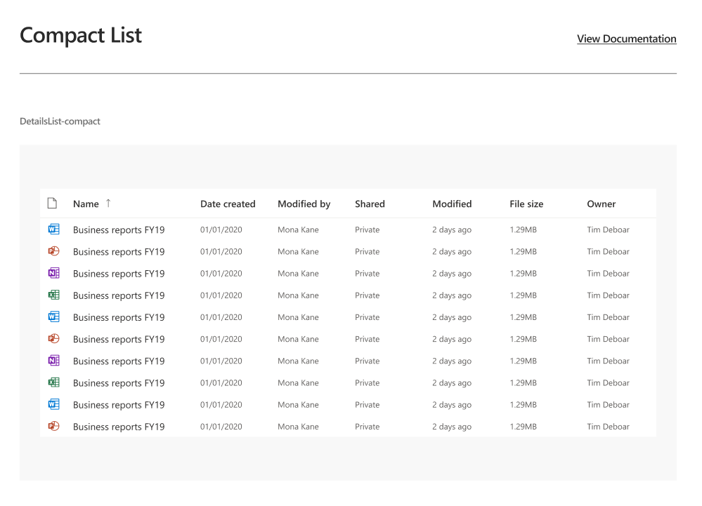DetailsList compact view separator lines · Issue #13935 · microsoft/fluentui · GitHub