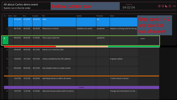 Countdown bar and highlight cue enhancements · Issue #376 · cpvalente/ontime · GitHub