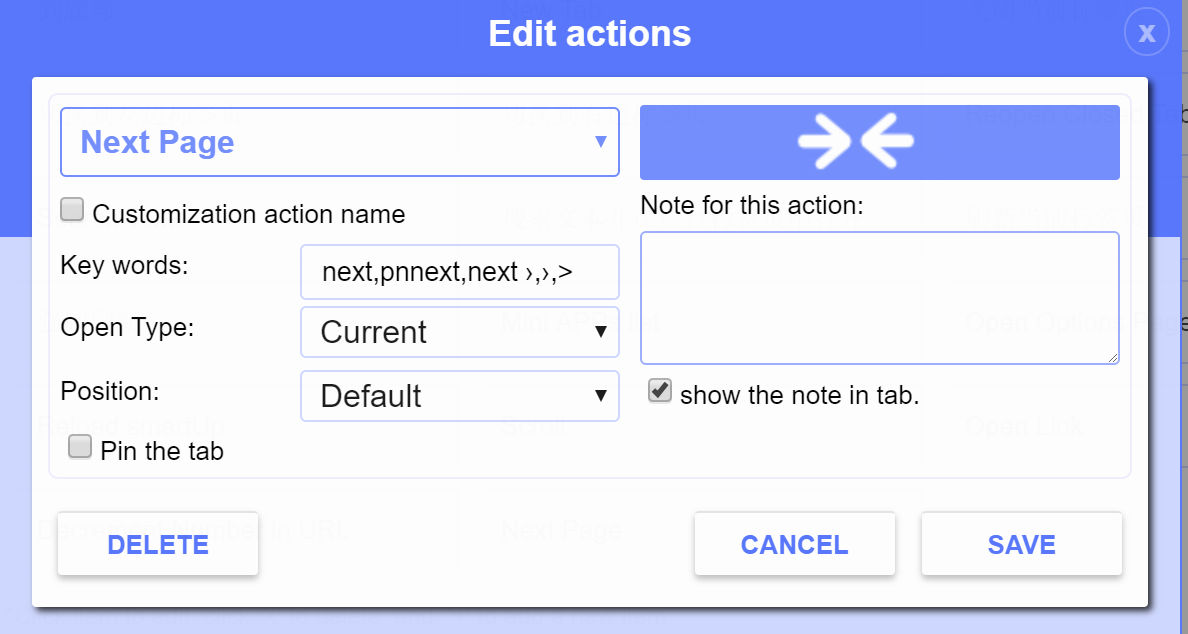 Settings ignored for 'Previous Page' and 'Next Page' actions · Issue #4 · zimocode/smartup · GitHub