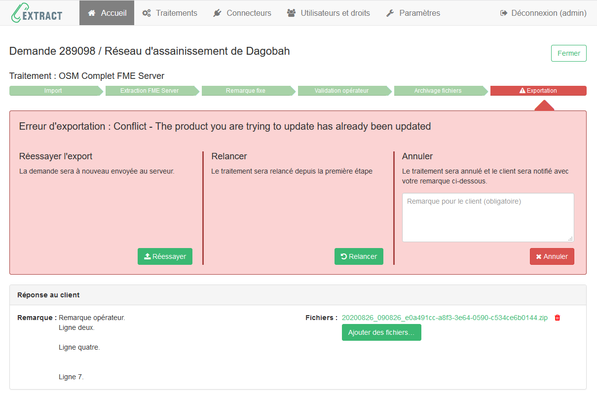 Permettre à un utilisateur de relancer un traitement en erreur lors de ...