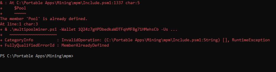Error when executing Start.bat: "The member 'Pool' is already defined." · Issue #2372 ...