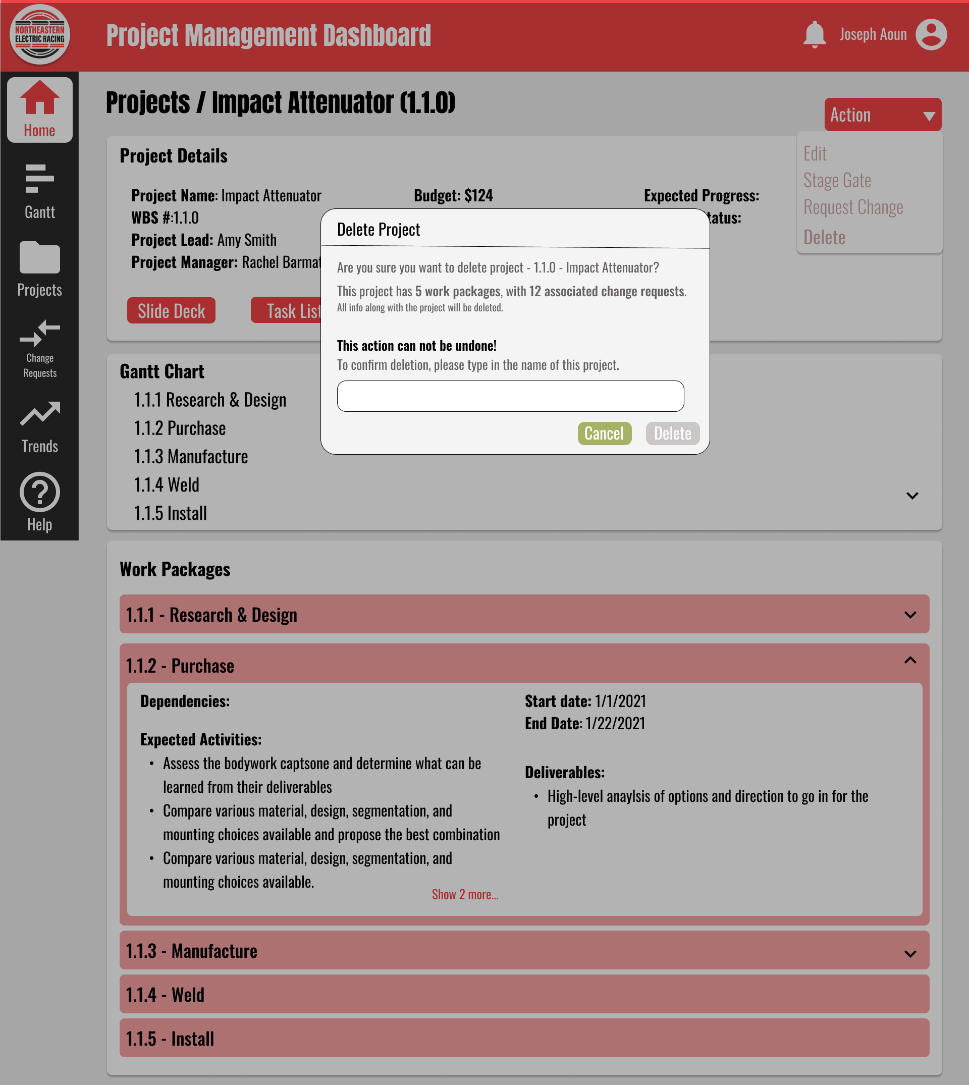 Admin Tools - Create Delete Project Modal · Issue #421 · Northeastern-Electric-Racing/FinishLine ...