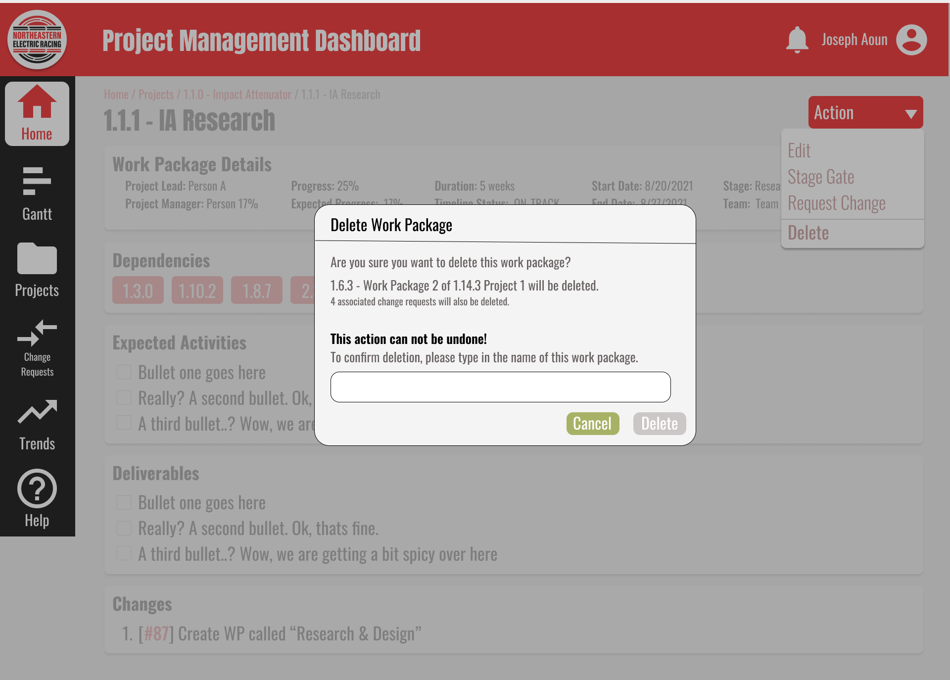 Admin Tools - Create Delete Work Package Modal · Issue #422 · Northeastern-Electric-Racing ...