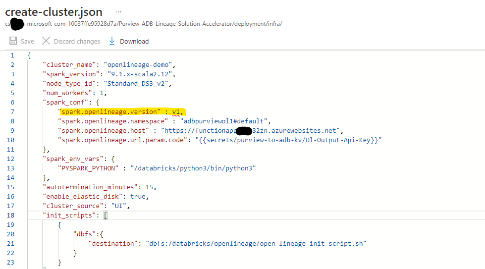 adb cluster json is malformed. · Issue #66 · microsoft/Purview-ADB ... adb cluster json is malformed. · Issue #66 · microsoft/Purview-ADB ...