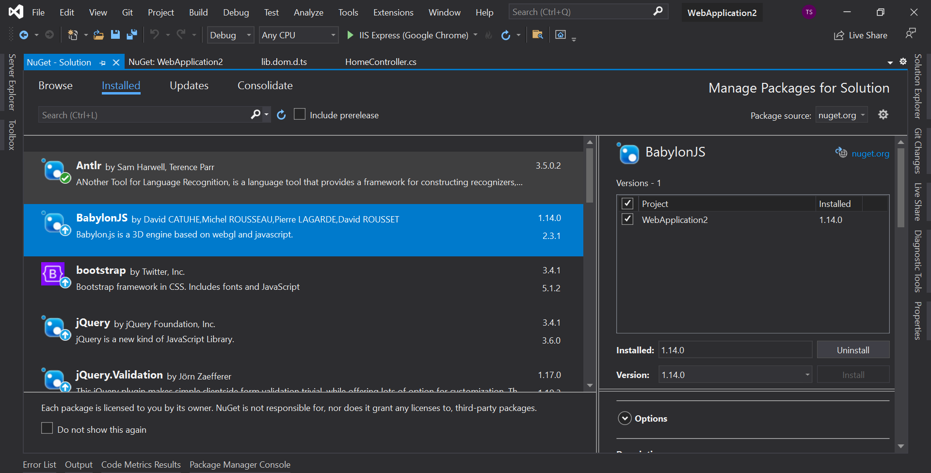 BabylonJs || Nuget || Visual Studio 2019 || ASP .NET · Issue #11281 · BabylonJS/Babylon.js · GitHub