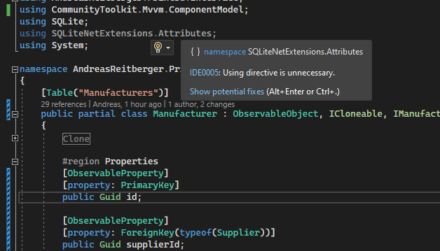 If using `[property: ...]` VS 2022 says `Using directive is unnecessary` · Issue #563 ...