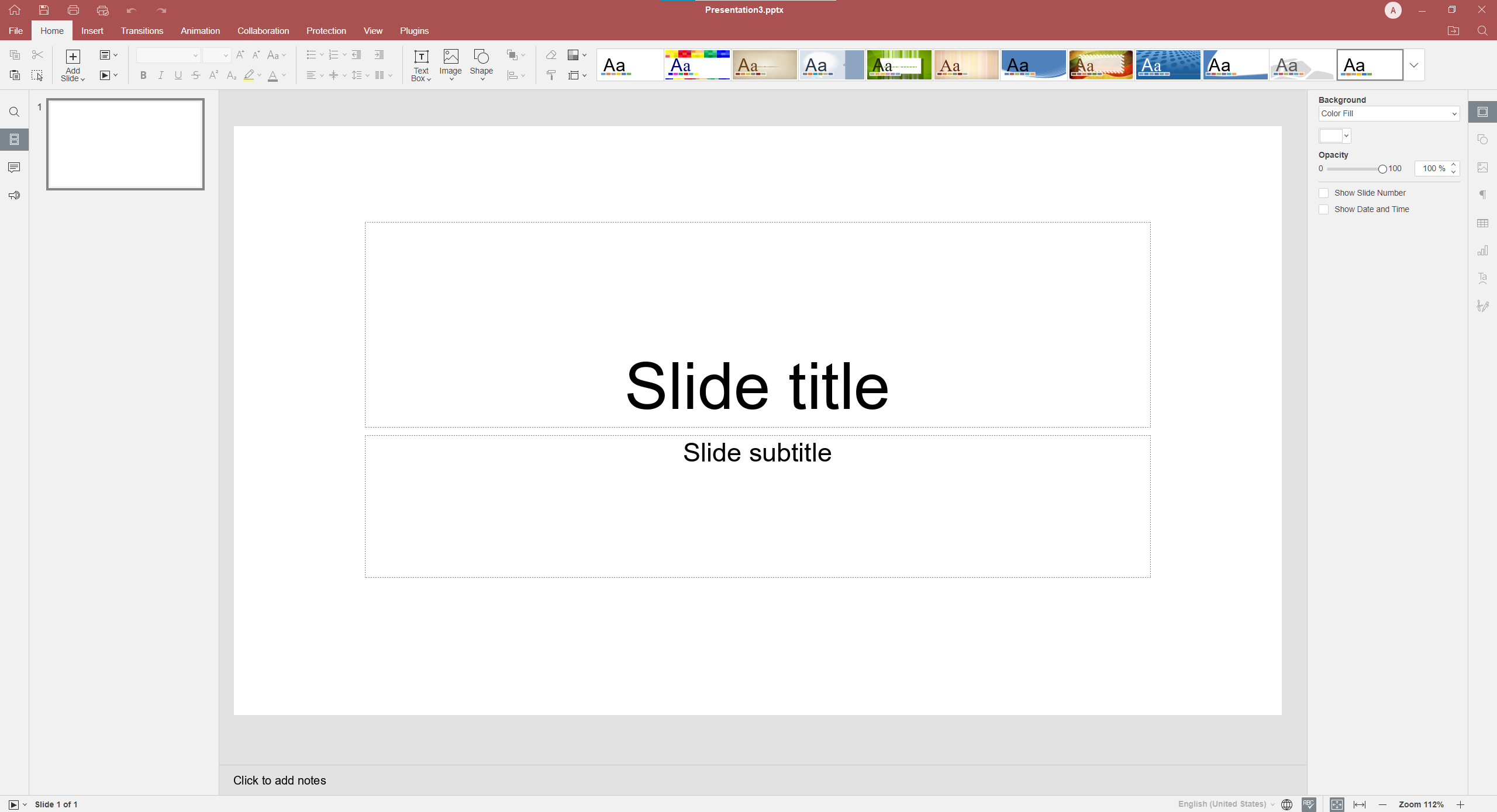 Choosing "Official" presentation theme causes Slide Subtitle box to ...