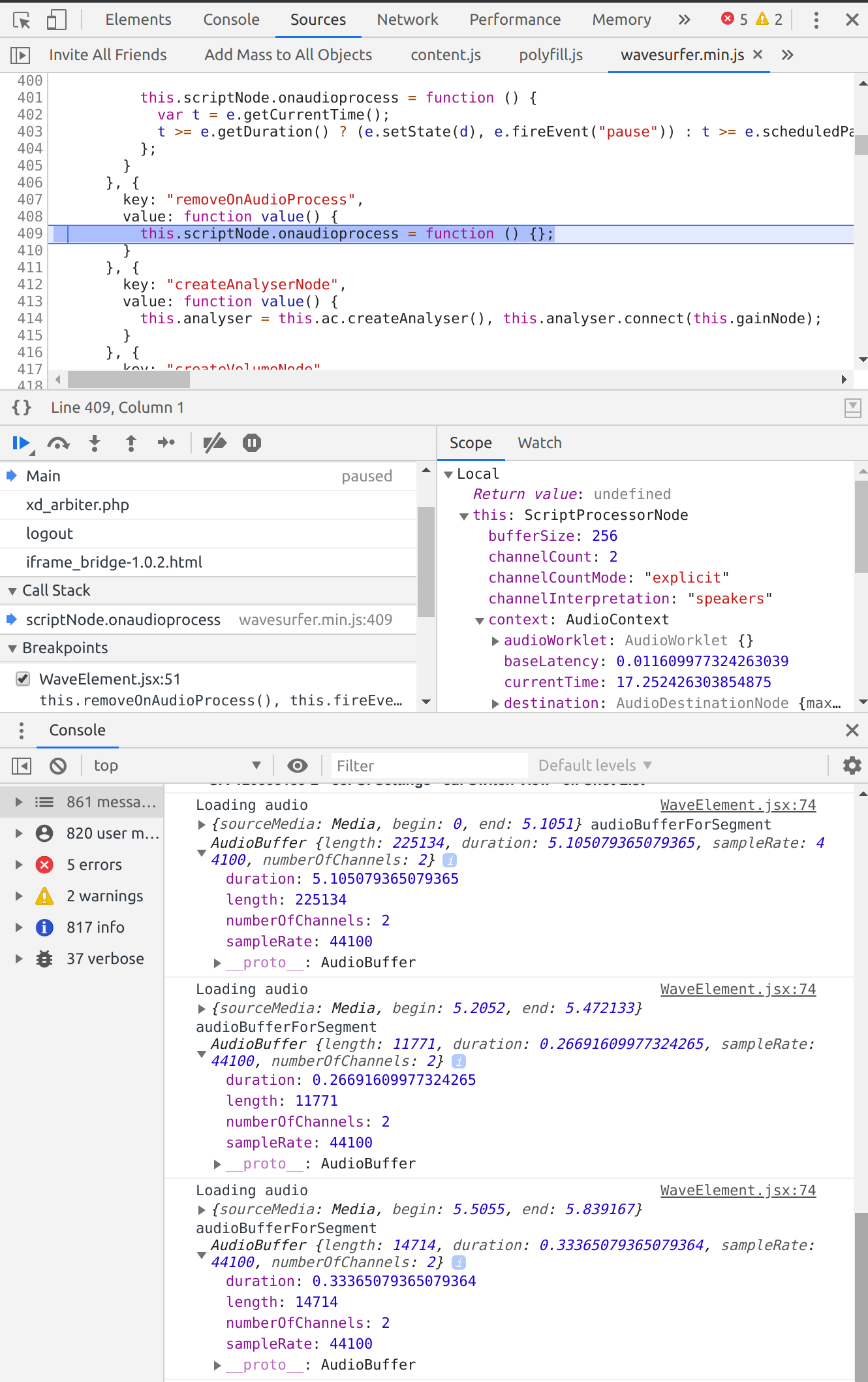 Issue / Question regarding ScriptProcessorNode · Issue #1689 · katspaugh/wavesurfer.js · GitHub