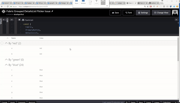 DetailsList Grouped: On adding more elements and groups to the grouped detailsList it becomes ...