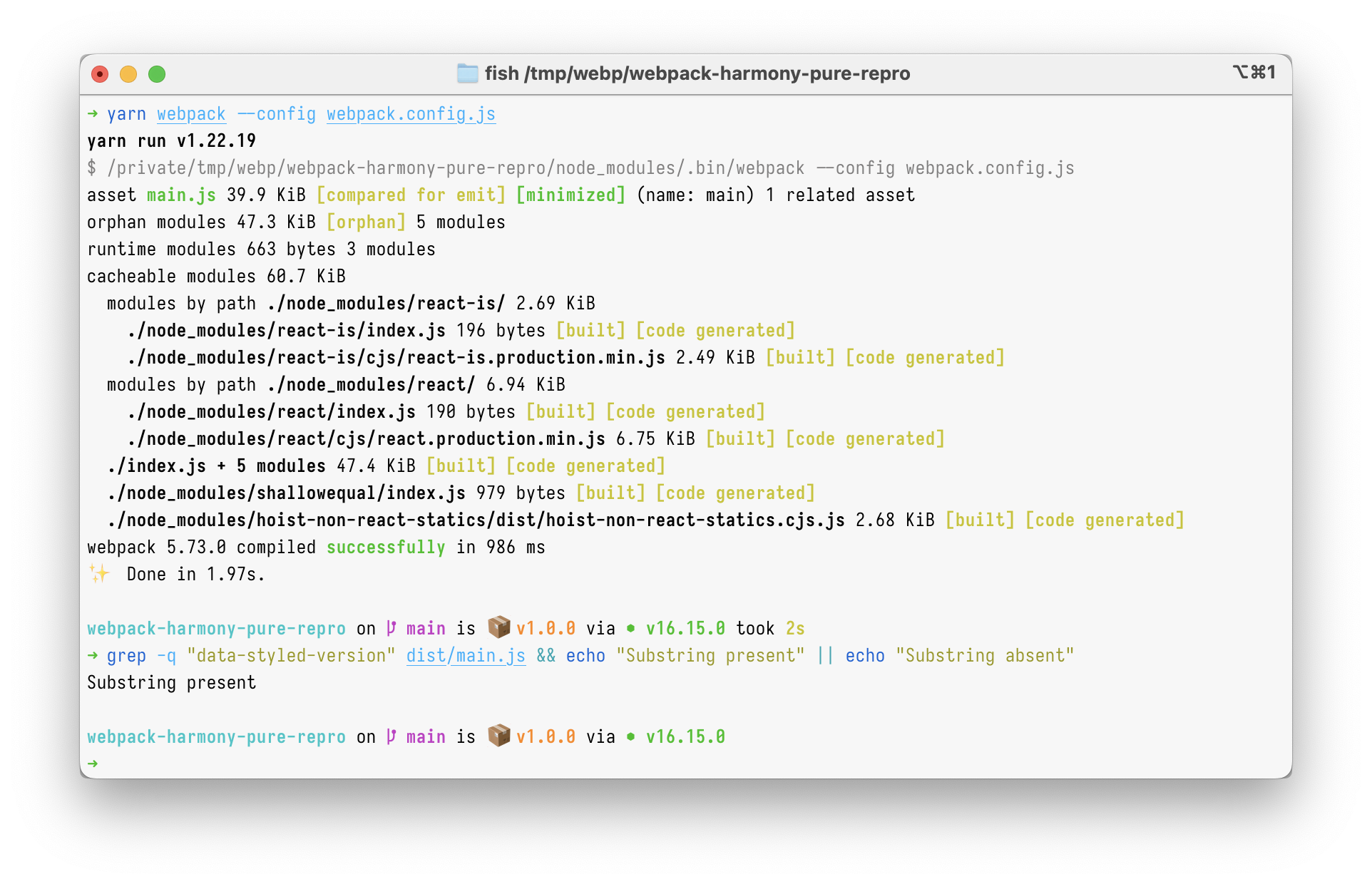 Tree shaking and /*#__PURE__*/: import { css } from "styled-components ...