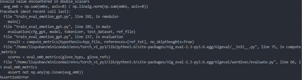 assertion error · Issue #100 · Maluuba/nlg-eval · GitHub
