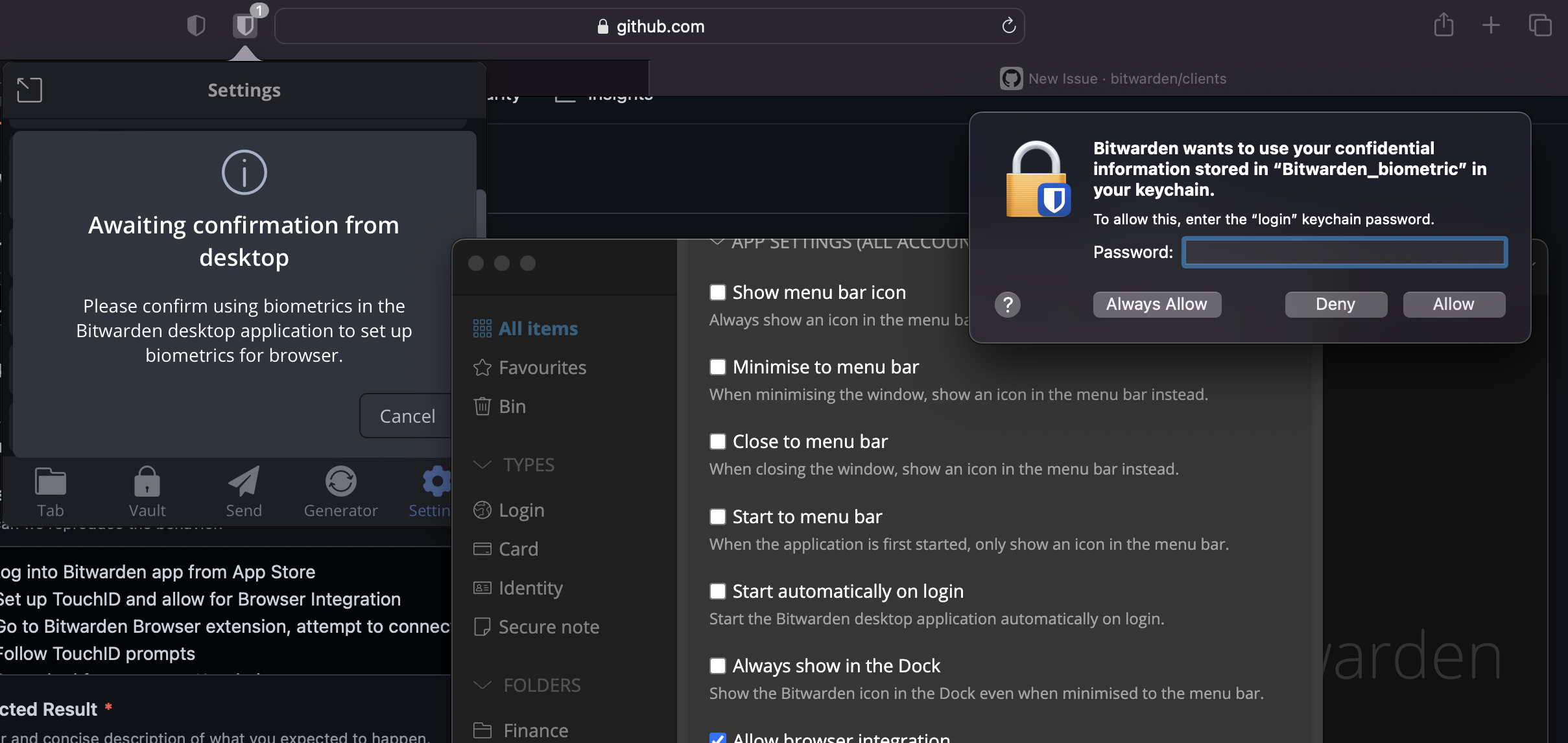 Failure to attach TouchID to Safari Browser · Issue #4535 · bitwarden/clients · GitHub
