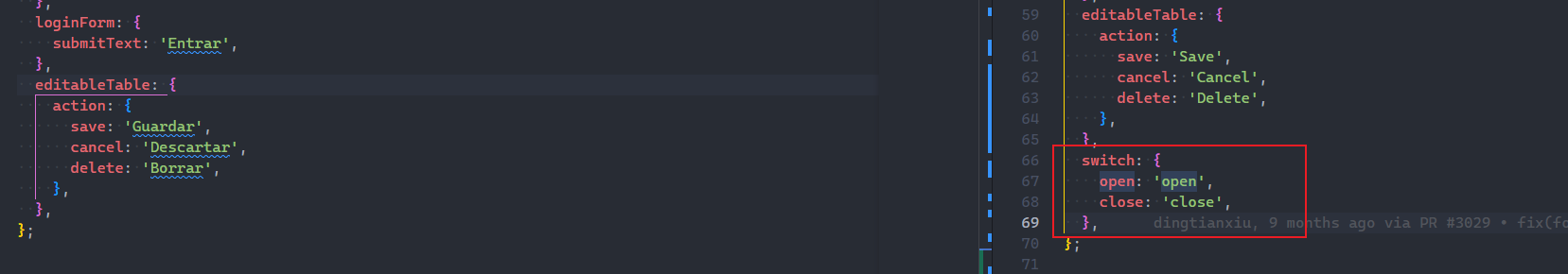 [Pro-Provider] Files es_ES.d.ts and es_ES.js in the locale folder are missing some translation ...