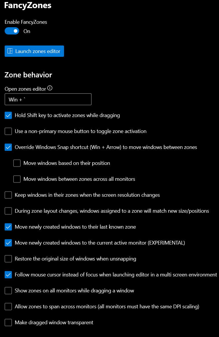 Fanzy Zones Dual Window Buggy Behaviour · Issue #8036 · microsoft/PowerToys · GitHub