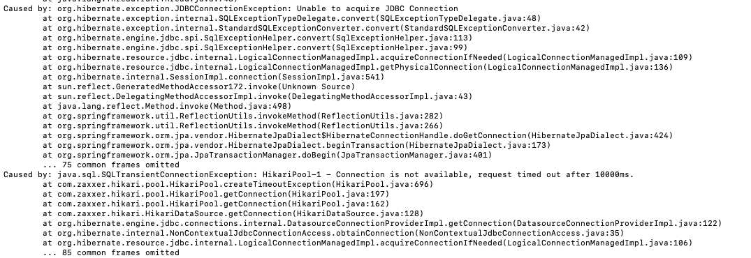 Unable To Acquire Jdbc Connection · Issue 1813 · Brettwooldridge