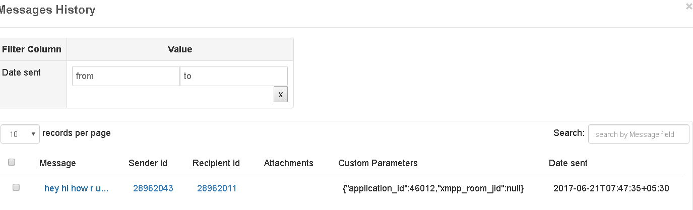 Quickblox messages are not getting saved to history,the messages are delivered to other user but ...