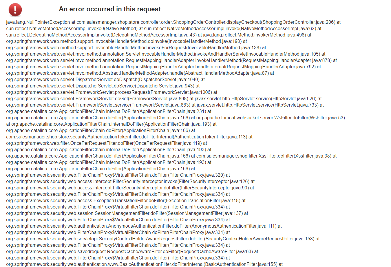 Needs to handle exception while checkout · Issue #587 · shopizer-ecommerce/shopizer · GitHub