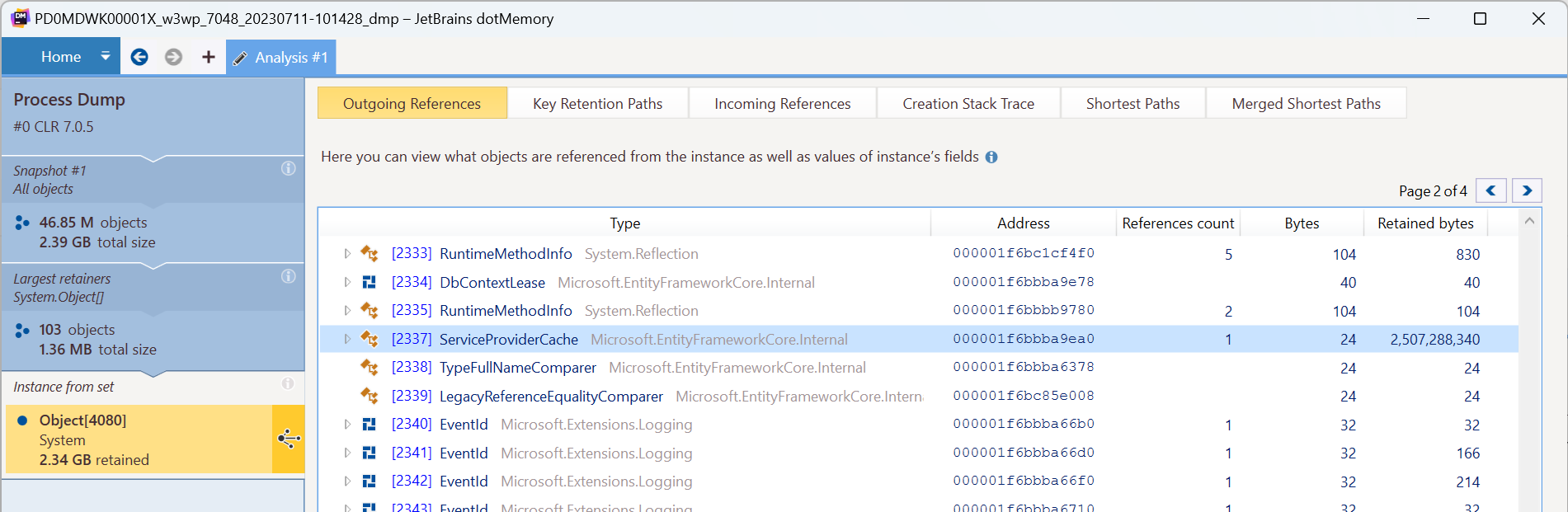 Memory Issue with EF Core 7 DbContext ServiceProviderCache · Issue #31539 · dotnet/efcore · GitHub