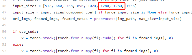 why input_sizes have two 1280? · Issue #100 · zylo117/Yet-Another-EfficientDet-Pytorch · GitHub