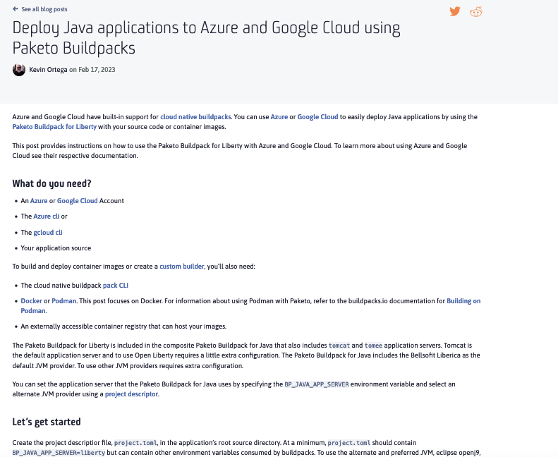 Use the Paketo Buildpack for Liberty on Azure and Google Cloud · Issue #2862 · OpenLiberty/blogs ...