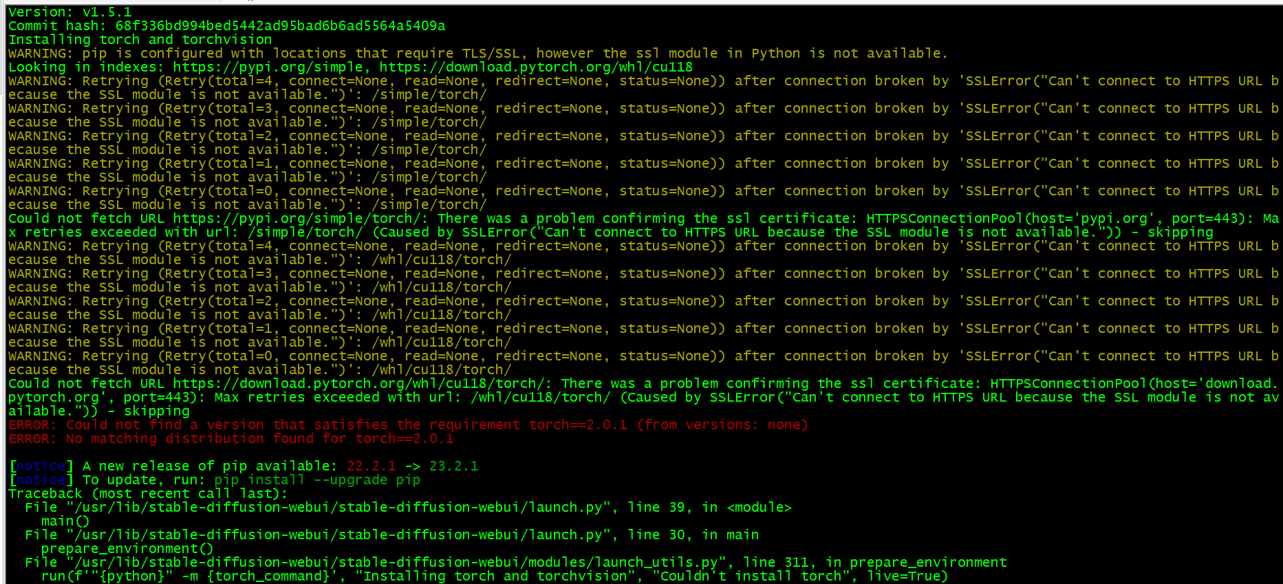 centos安装,pip版本始终不对，访问不到https · Issue #12402 · AUTOMATIC1111/stable-diffusion-webui · GitHub