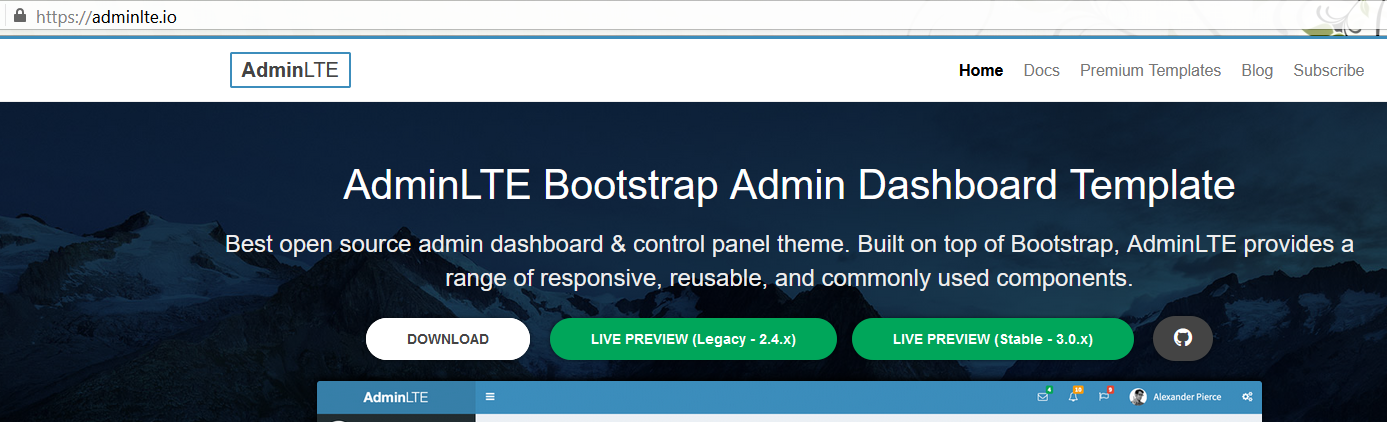 [FEATURE] adminlte.io Update "LIVE PREVIEW"-link on mainpage. · Issue ...
