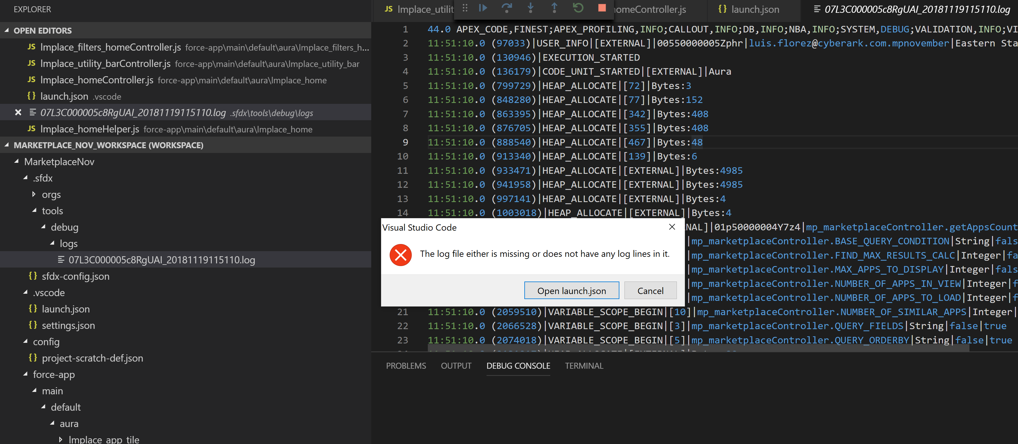 Issue turning ON Replay Debugger · Issue #761 · forcedotcom/salesforcedx-vscode · GitHub