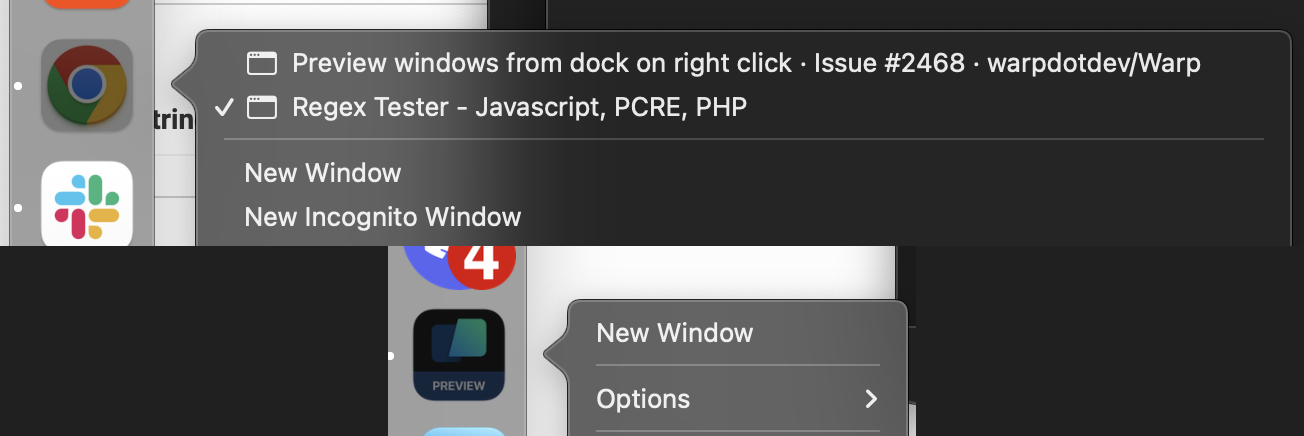 Preview windows from dock on right click · Issue #2468 · warpdotdev/Warp · GitHub