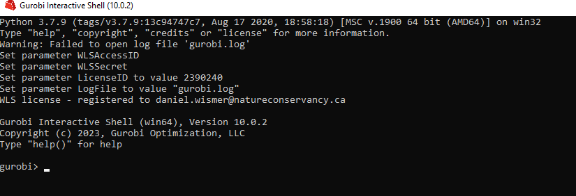 Gurobi Solver · Issue #302 · NCC-CNC/wheretowork · GitHub Gurobi Solver · Issue #302 · NCC-CNC/wheretowork · GitHub