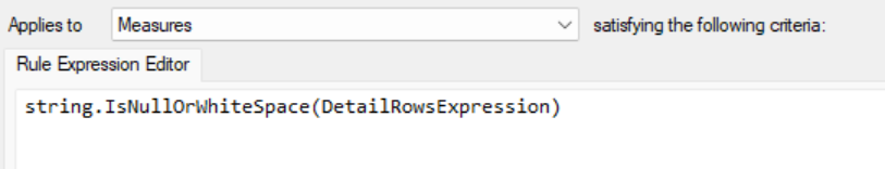 Measures should have a defined Detail Rows Expression (Severity 1) · Issue #195 · microsoft ...
