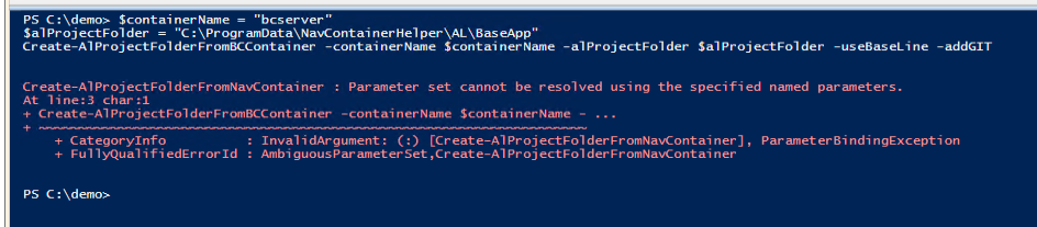 Create-AlProjectFolderFromBCContainer · Issue #639 · microsoft/navcontainerhelper · GitHub