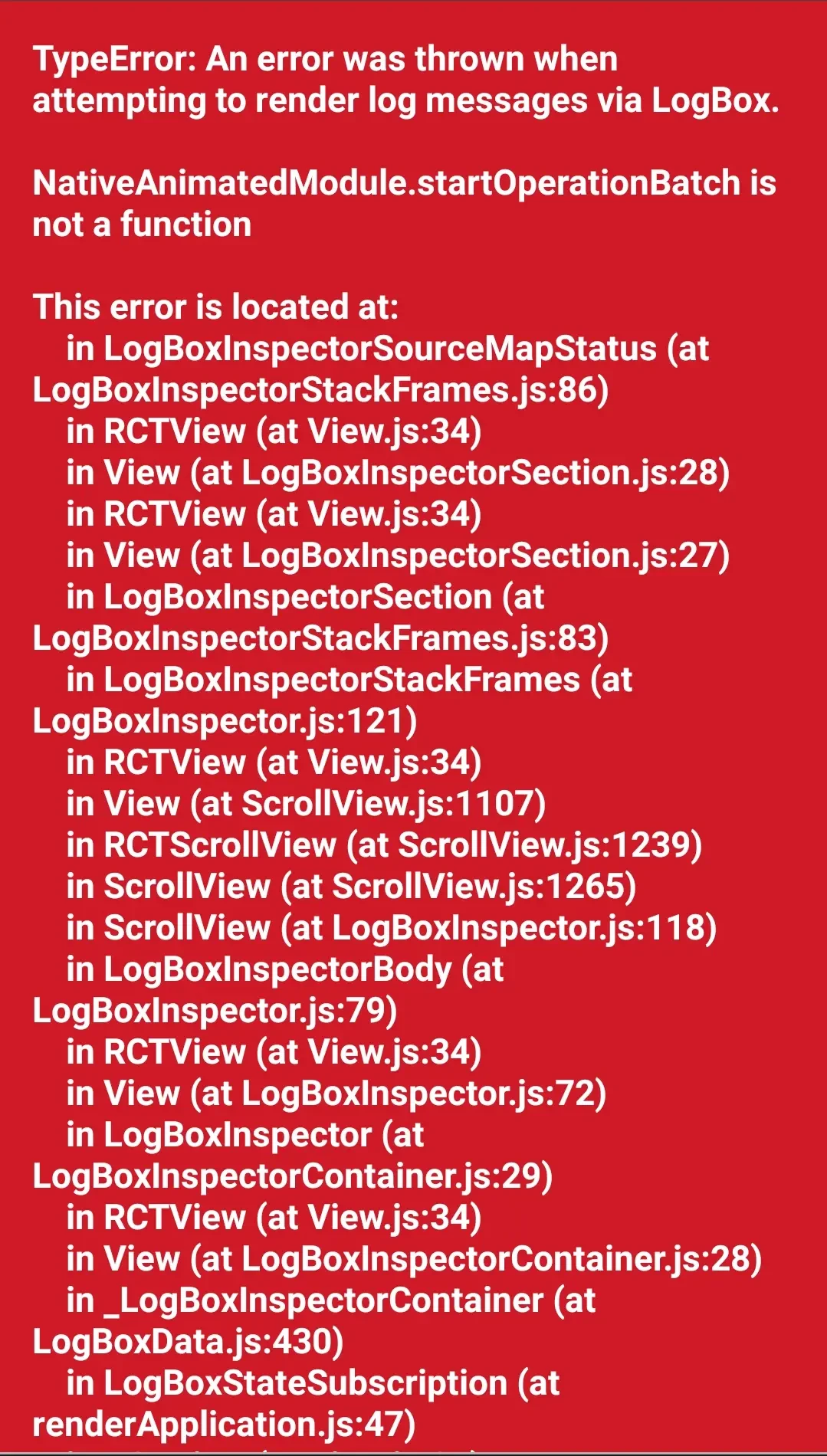 Android: NativeAnimatedModule.startOperationBatch not found · Issue #29999 · facebook/react ...