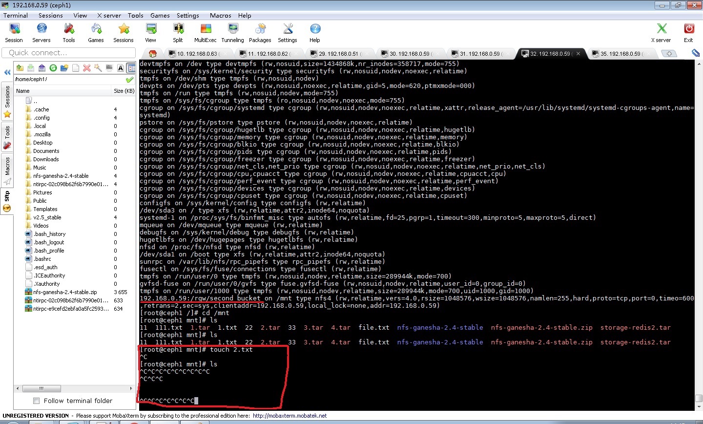 mount ganesha NFSV4 then Set Ceph RGW quotas,but Client's I/O is blocking · Issue #211 · nfs ...