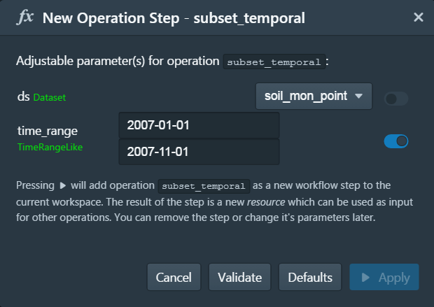 Cannot apply any operations which include a time range · Issue #313 · CCI-Tools/cate · GitHub