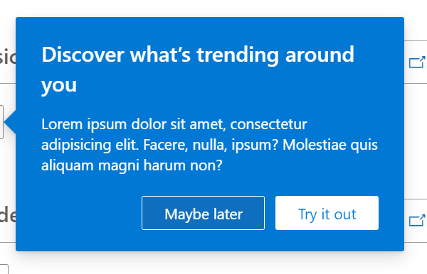 Teaching Bubble Primary Button placement doesn't match "Best Practices" docs or Dialog component ...