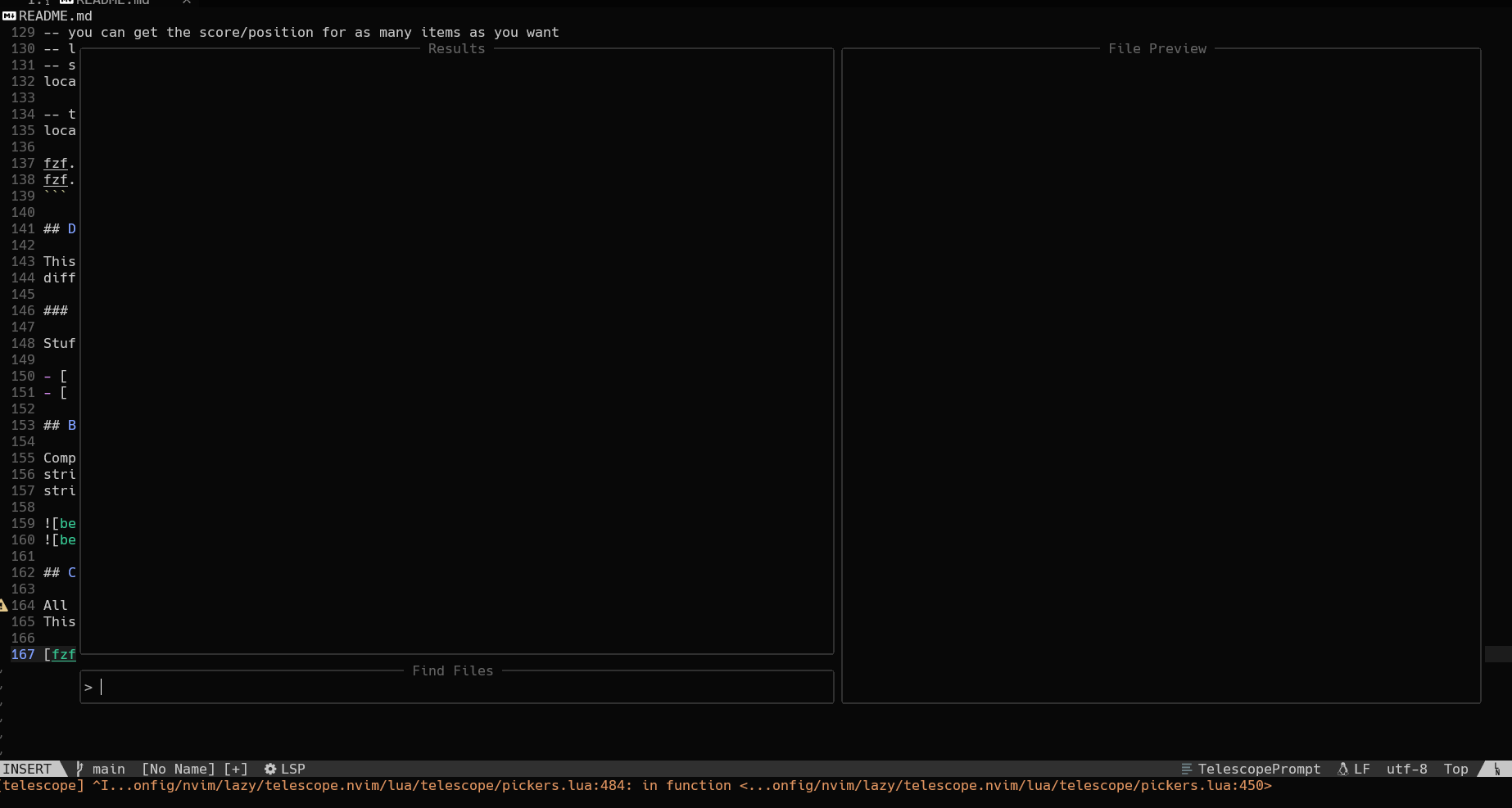 f 无法调用telescope的find_files命令，但是手动输入telescope=>find_files可以 · Issue #90 · linrongbin16/lin.nvim ...