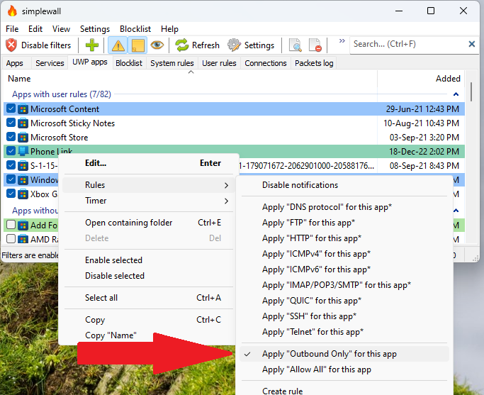 [Bug] Phone Link app is allowed in UWP apps but still gets blocked · Issue #1353 · henrypp ...