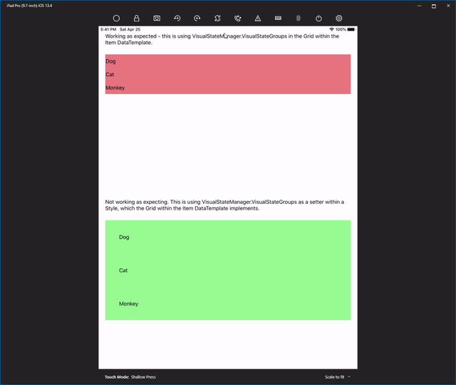 [Bug] [CollectionView] VisualStateManager does not update CollectionView item if it is used as a ...