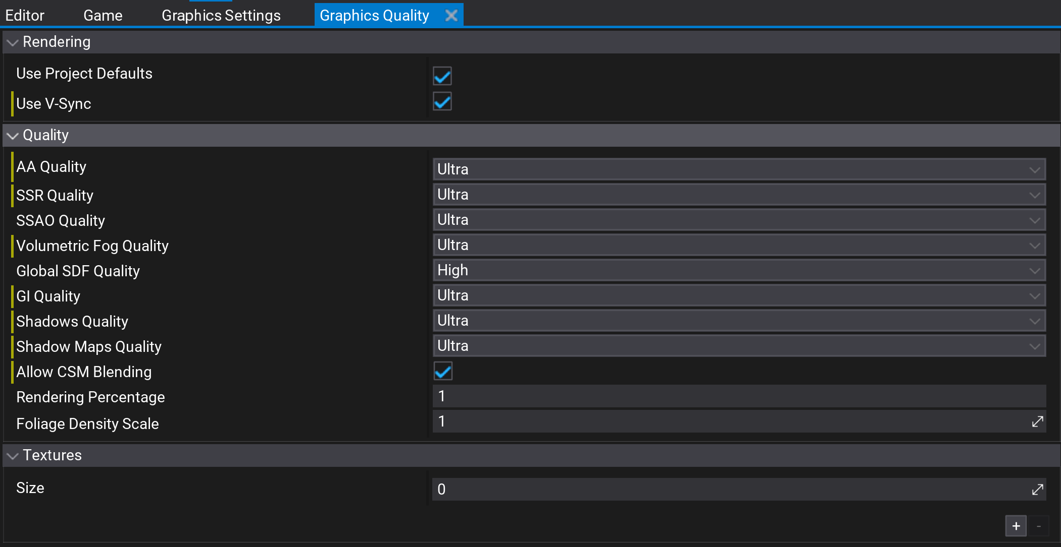 Low shadow map resolution and missing resolution value in graphics ...