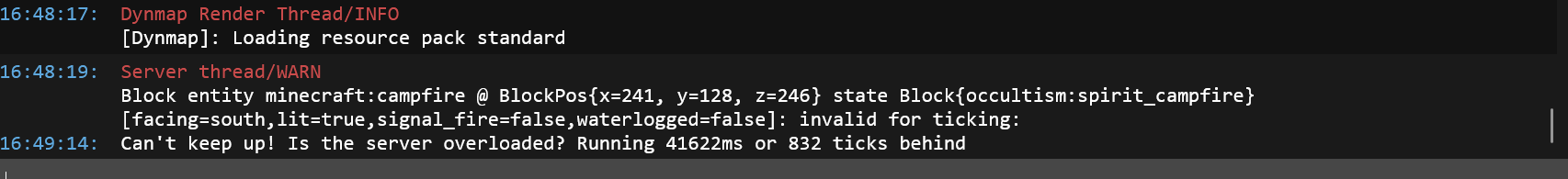 Occultism Spirit Campfire causes ticking entity resulting in server lag/crash · Issue #2725 ...