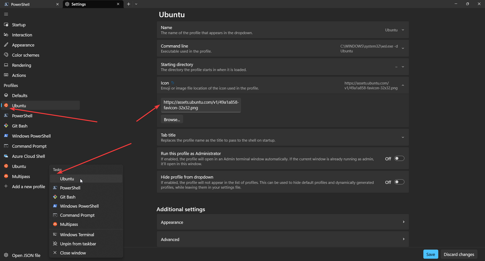 Profile icons whose paths are remote URLs do not display their icons Windows taskbar · Issue ...