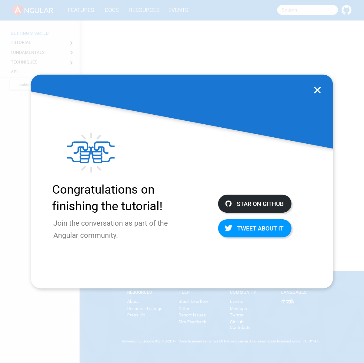 AIO: Add call to action to star our repository · Issue #24140 · angular/angular · GitHub