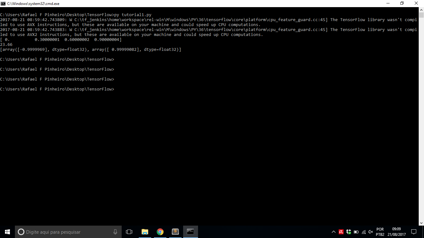 The tensorflow wasn't compiled to use AVX2 on Windows · Issue #12451 · tensorflow/tensorflow ...
