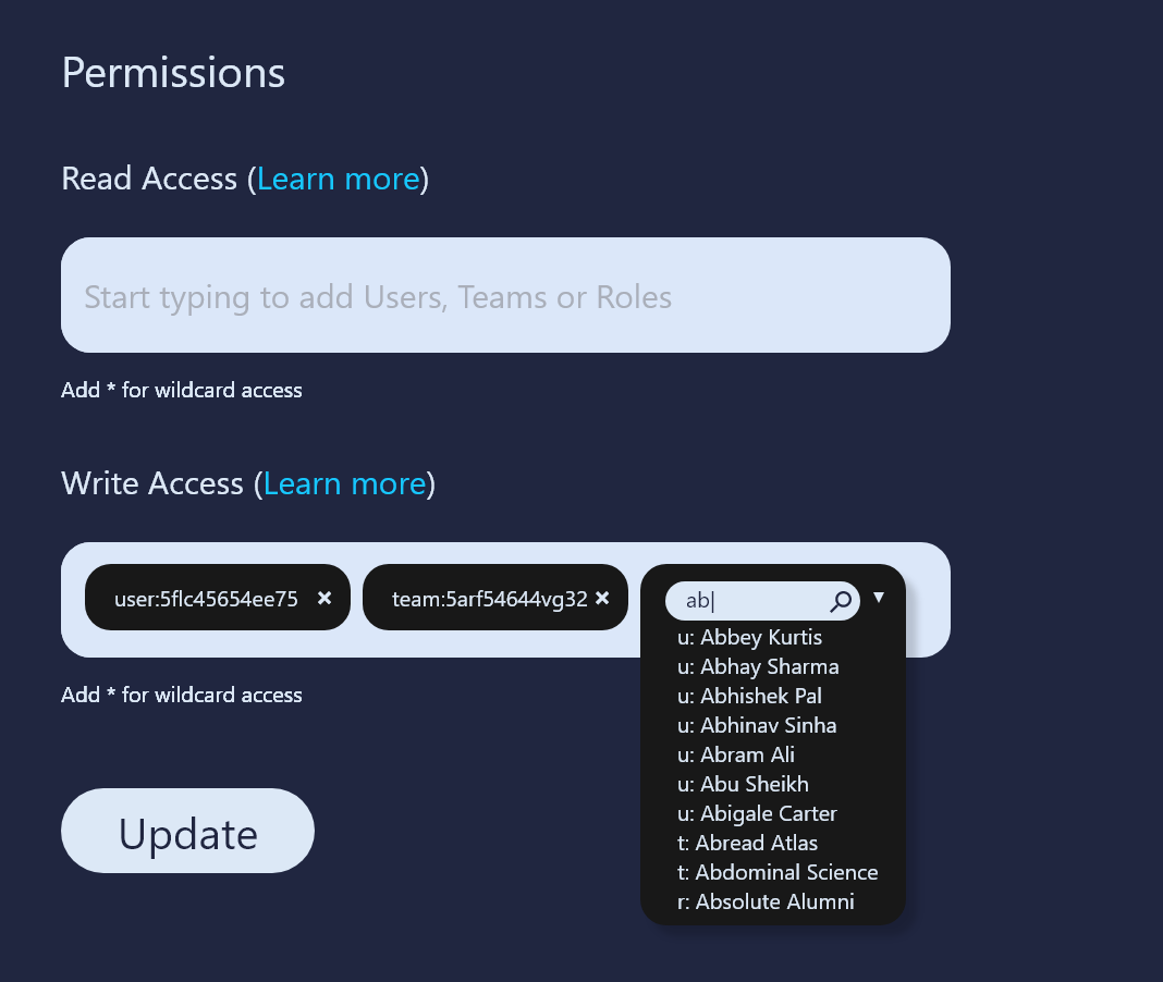 Add Validation in Permission Section of Collection and Document in ...