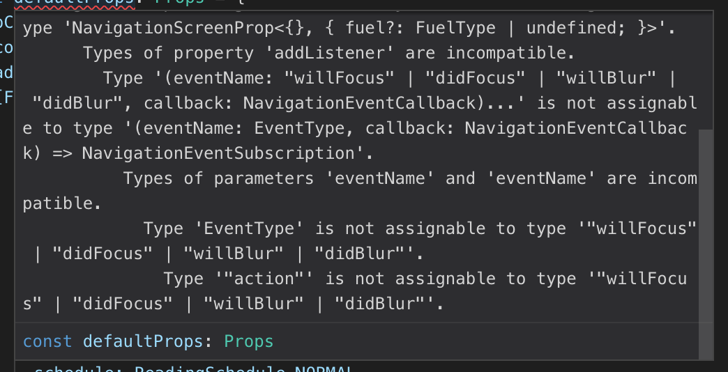 addListener eventName prop on interface NavigationScreenProp should ...