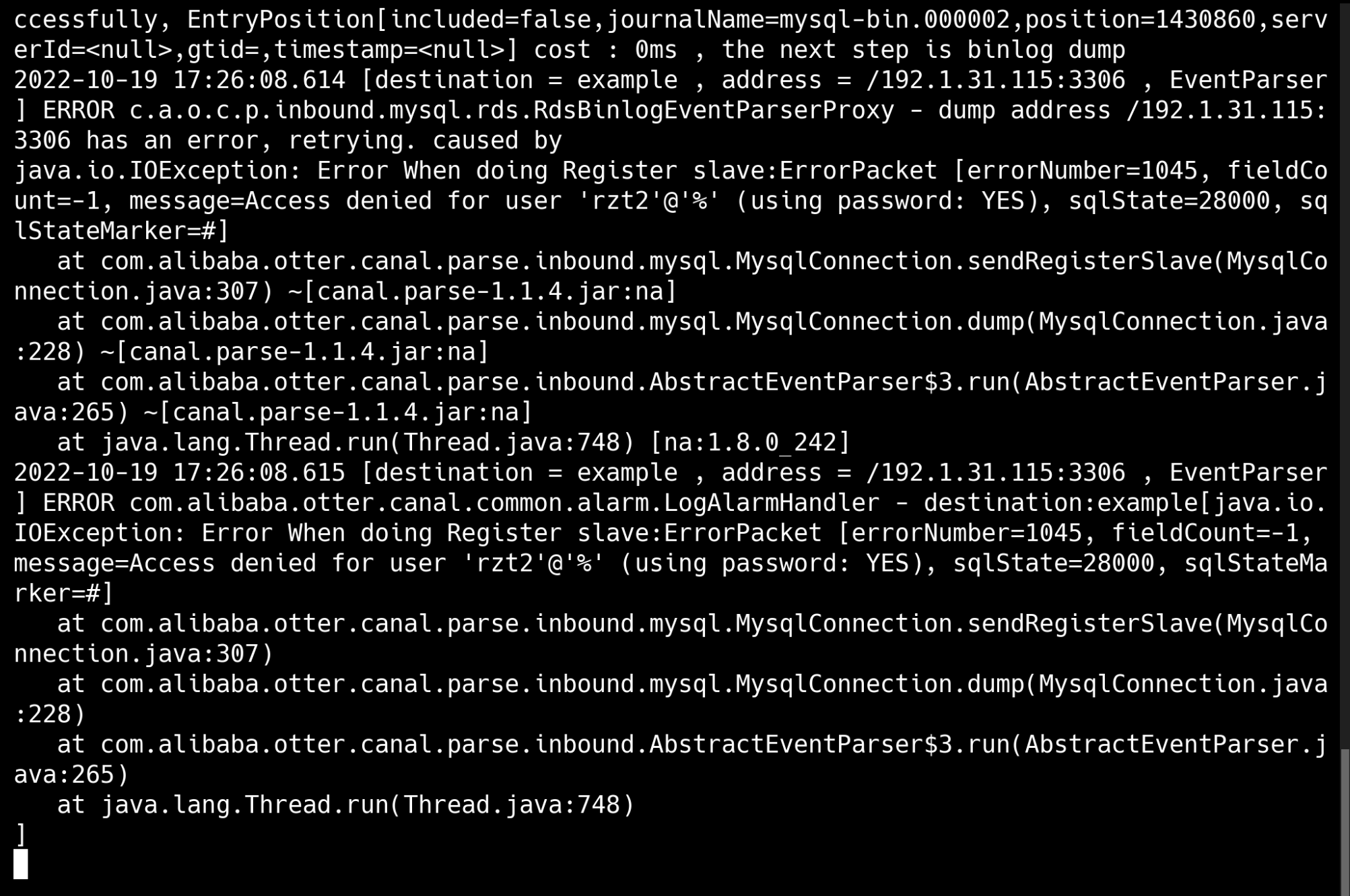 114 连不上mysql · Issue 4461 · Alibabacanal · Github 